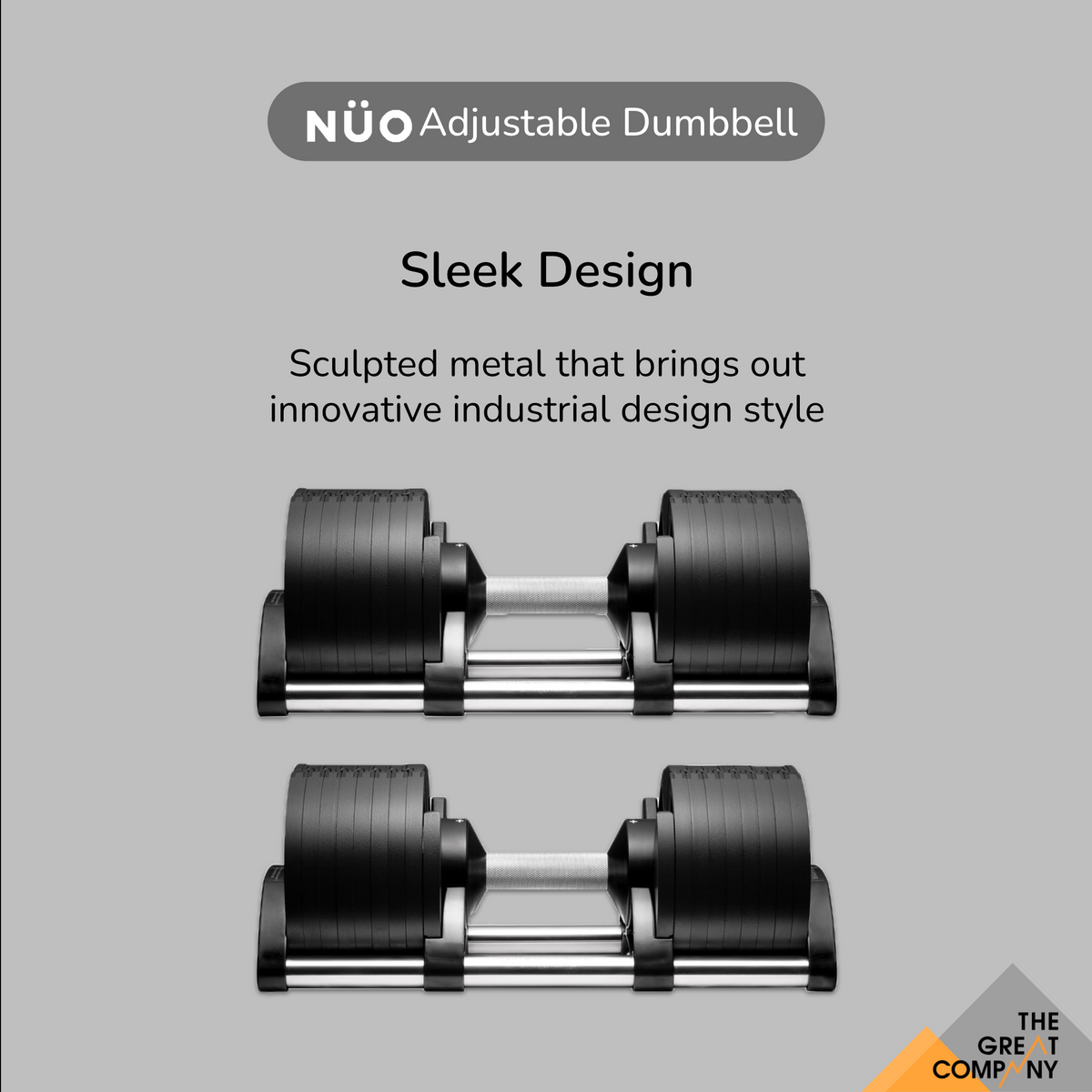 NÜOBELL 220 "Smoke Grey" | 20kg Adjustable Dumbbells | THEGREATCOMPANY.CO